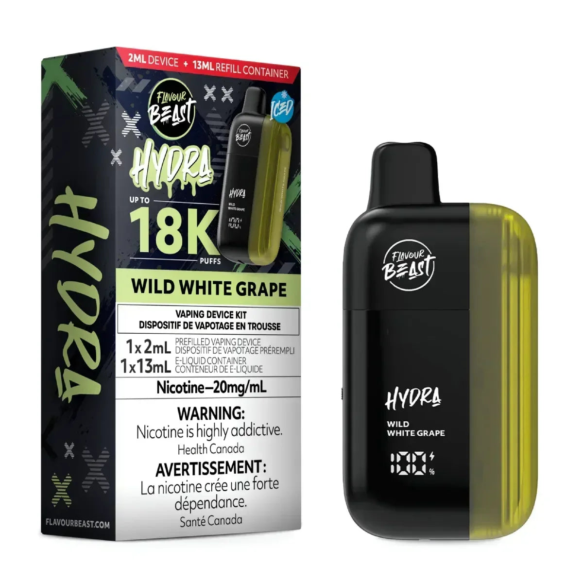 Buy Flavour Beast Hydra Wild White Grape 18K Disposable Vape – FRASER ...